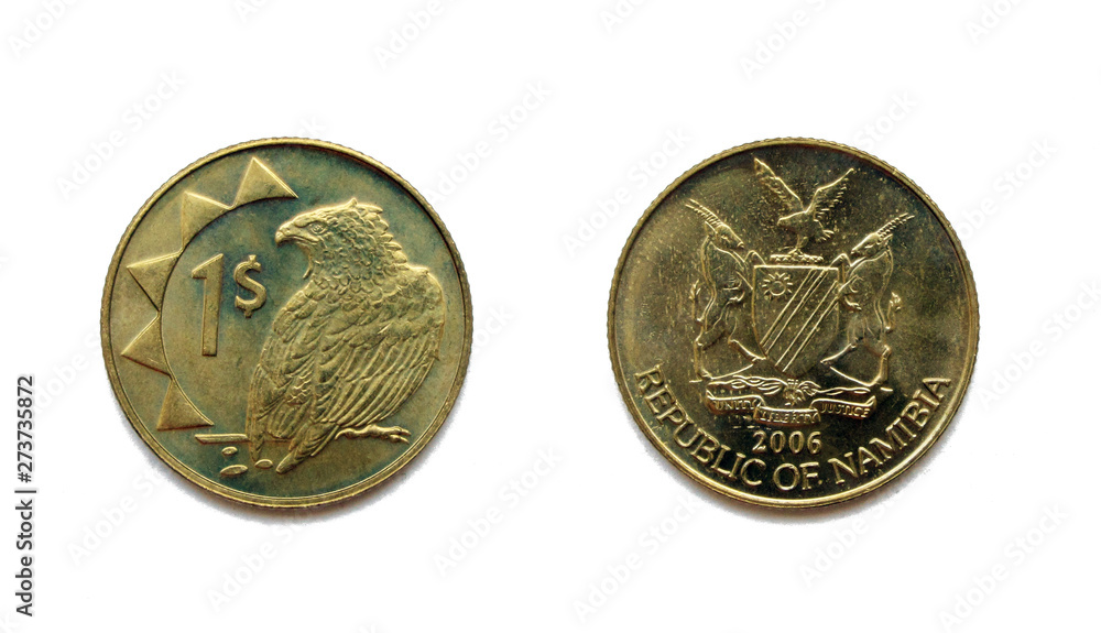 Namibian 1 Dollar bronze coin 2006 year, Namibia. The coin features a ...
