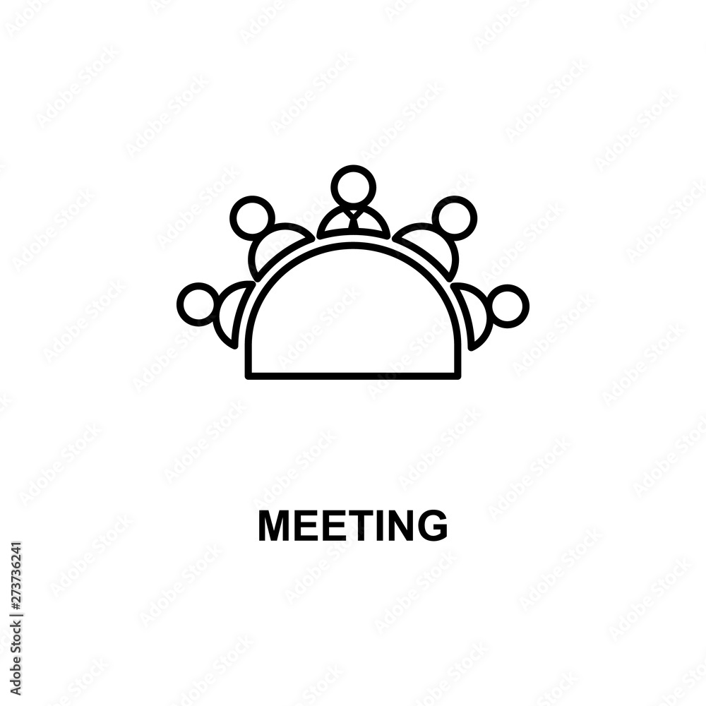 round table meeting icon. Element of conference with description icon ...