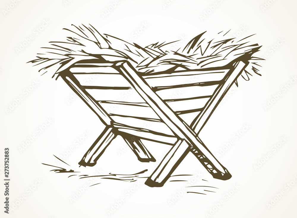 Feeder for livestock. Vector drawing Stock Vector | Adobe Stock