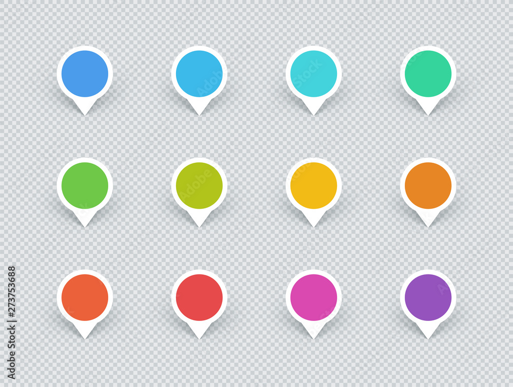 Marker Circle Label Sign Shapes Colorful 3d Vector Set Stock Vector ...