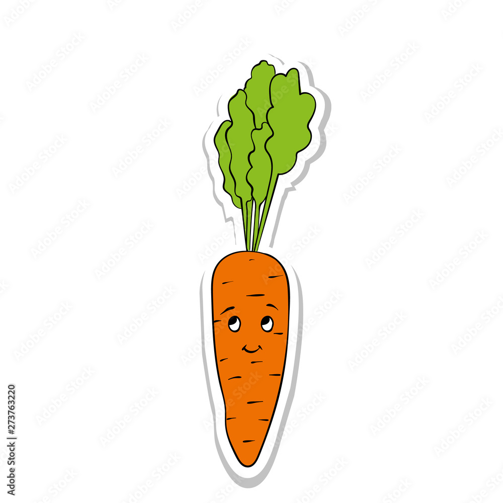 Cartoon carrot. Food. Vector illustration. Stock Vector | Adobe Stock