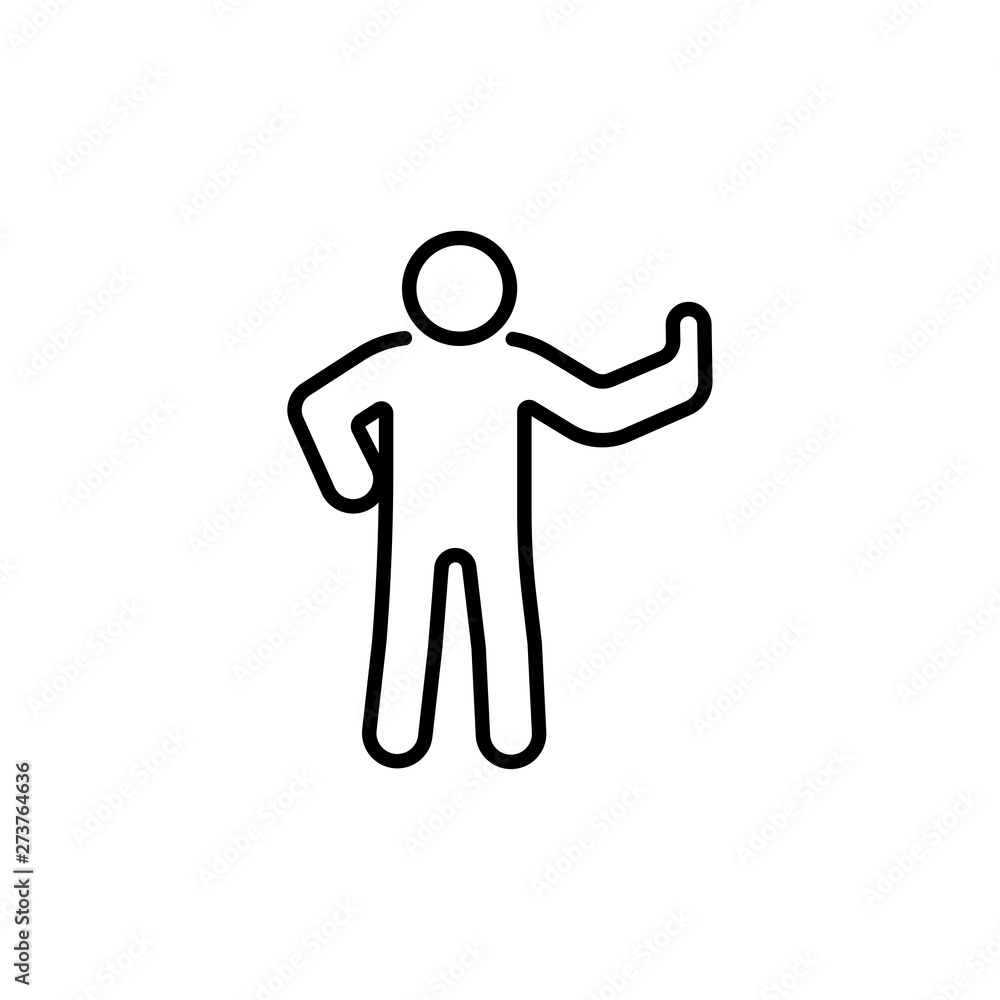 Man outline icon made gesture hand stop isolated Stock Vector | Adobe Stock