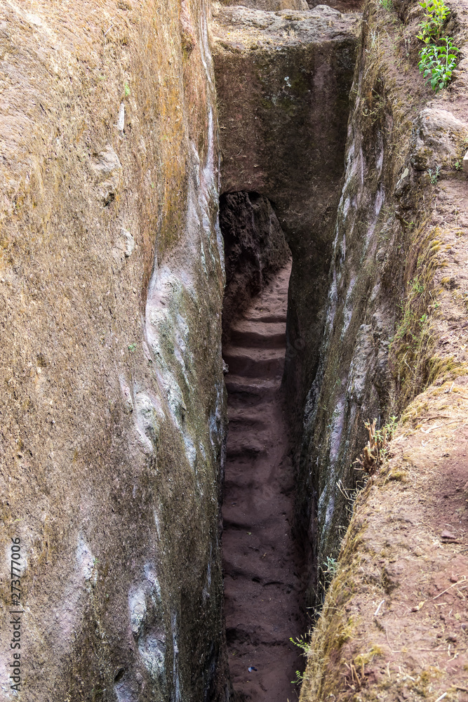 Bete Amanuel, monolitic church in Lalibela, Ethiopia Stock Photo ...