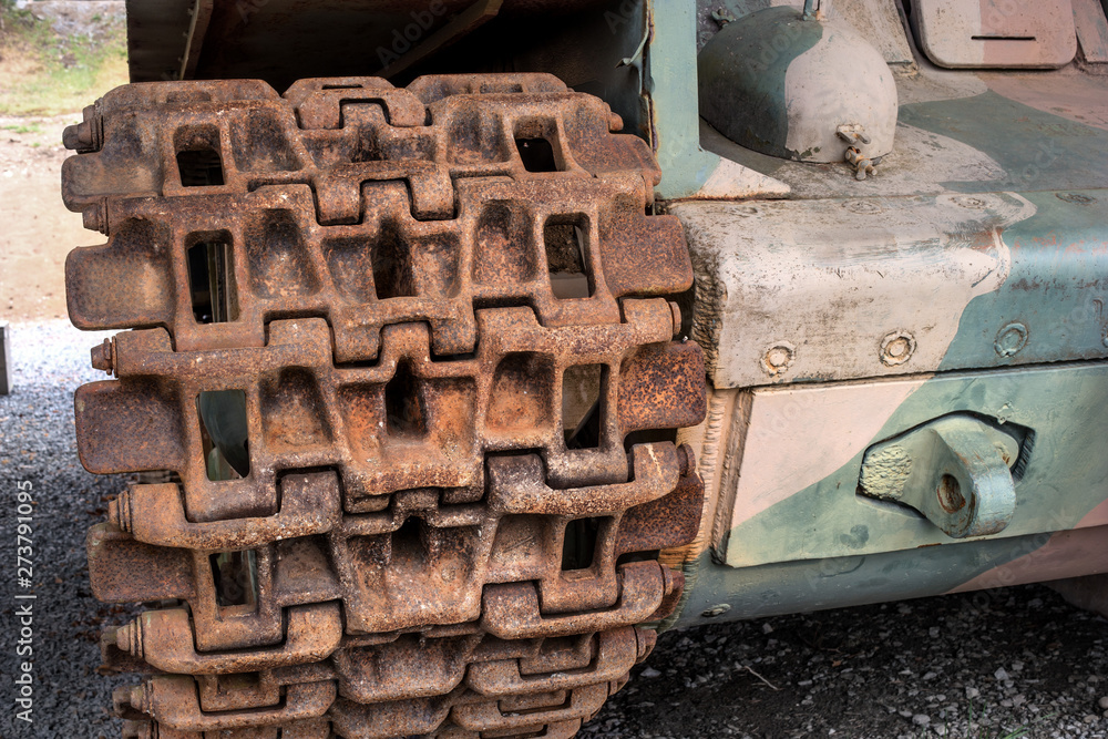 Tank Museum in the city of Parola. Caterpillar tank Stock Photo | Adobe ...