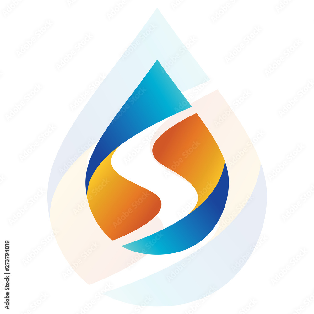etter S on the water drop logo, Oil, Rain drop initial S, Letter S logo ...
