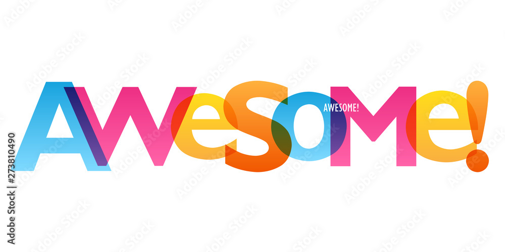 AWESOME! colorful vector typography banner Stock Vector | Adobe Stock
