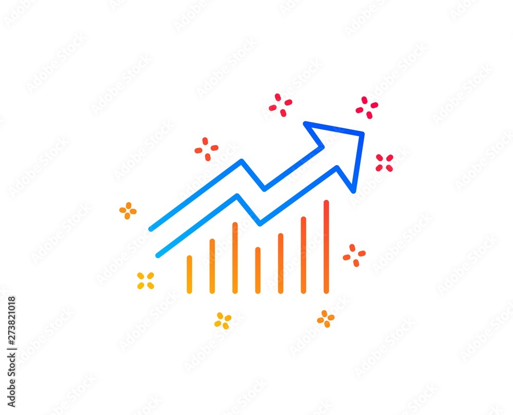 Chart line icon. Report graph or Sales growth sign. Analysis and Statistics data symbol ...