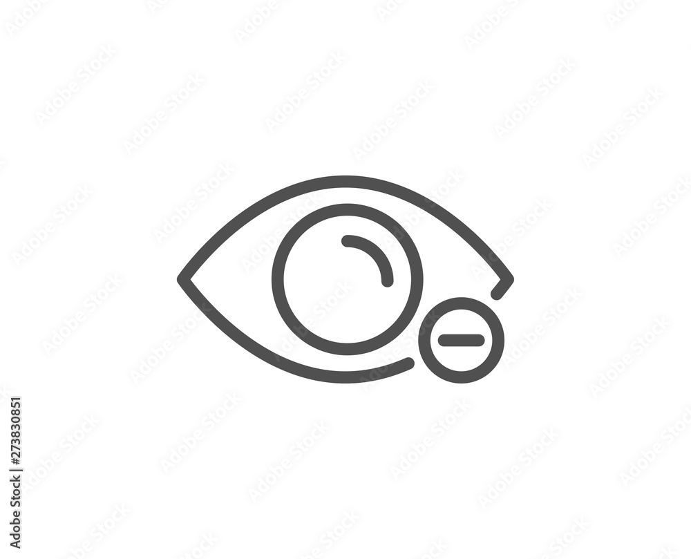 Myopia line icon. Eye diopter sign. Optometry vision symbol. Quality ...