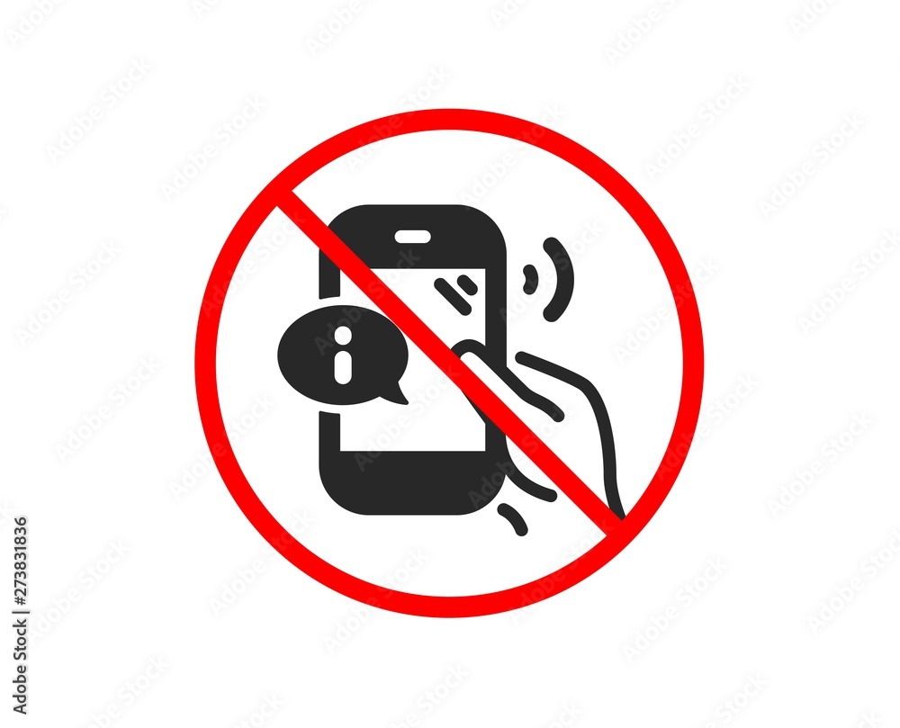 No or Stop. Call center service icon. Phone support sign. Feedback info ...