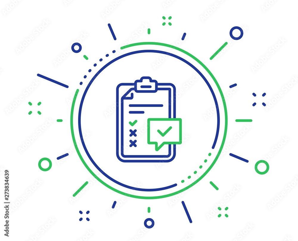 Checklist line icon. Survey report sign. Business review symbol ...