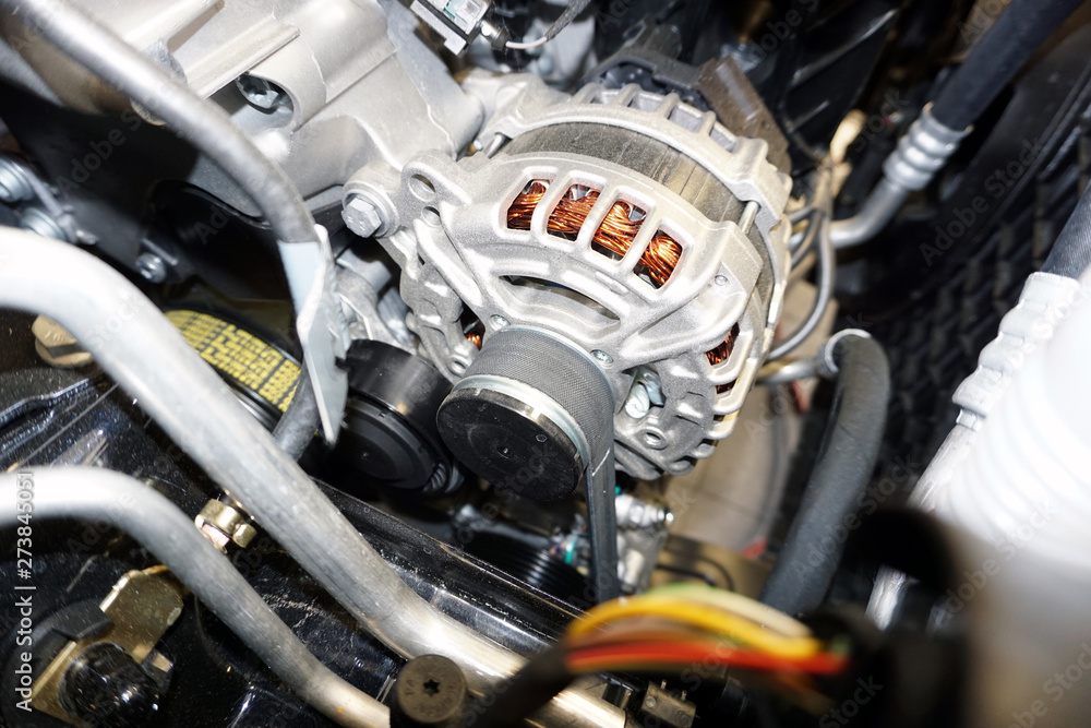 Automobile generator. Automobile generator installed in the engine ...