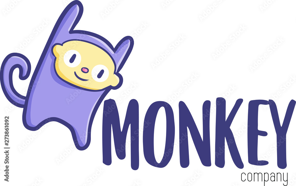 Cute and funny logo for monkey store or company Stock Vector | Adobe Stock