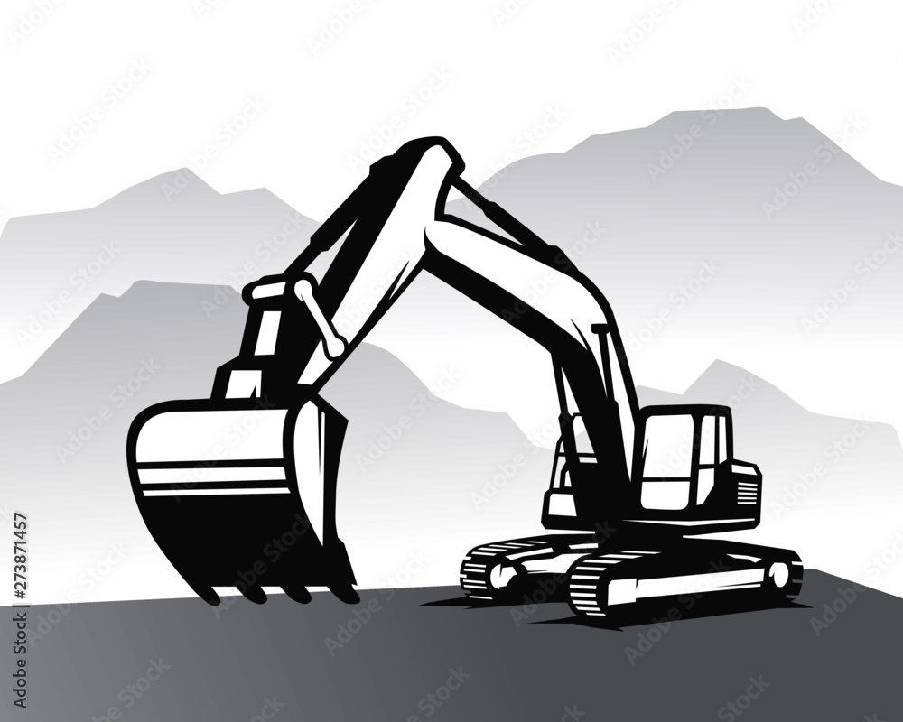 Excavator logo template vector. Heavy equipment logo vector for ...