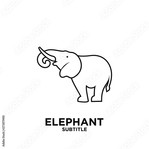 Elephant Trunk Up Outline