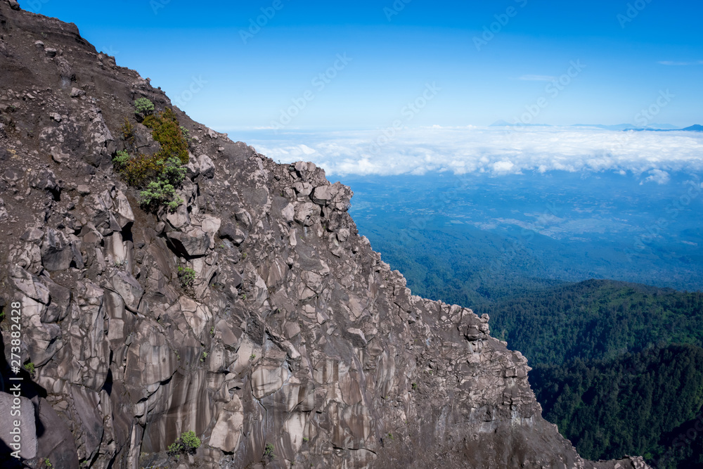 An extreme track to Raung mount summit called 'Puncak Sejati'. Raung is ...