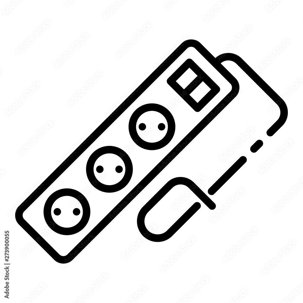 Tripled wire socket icon. Outline tripled wire socket vector icon for ...