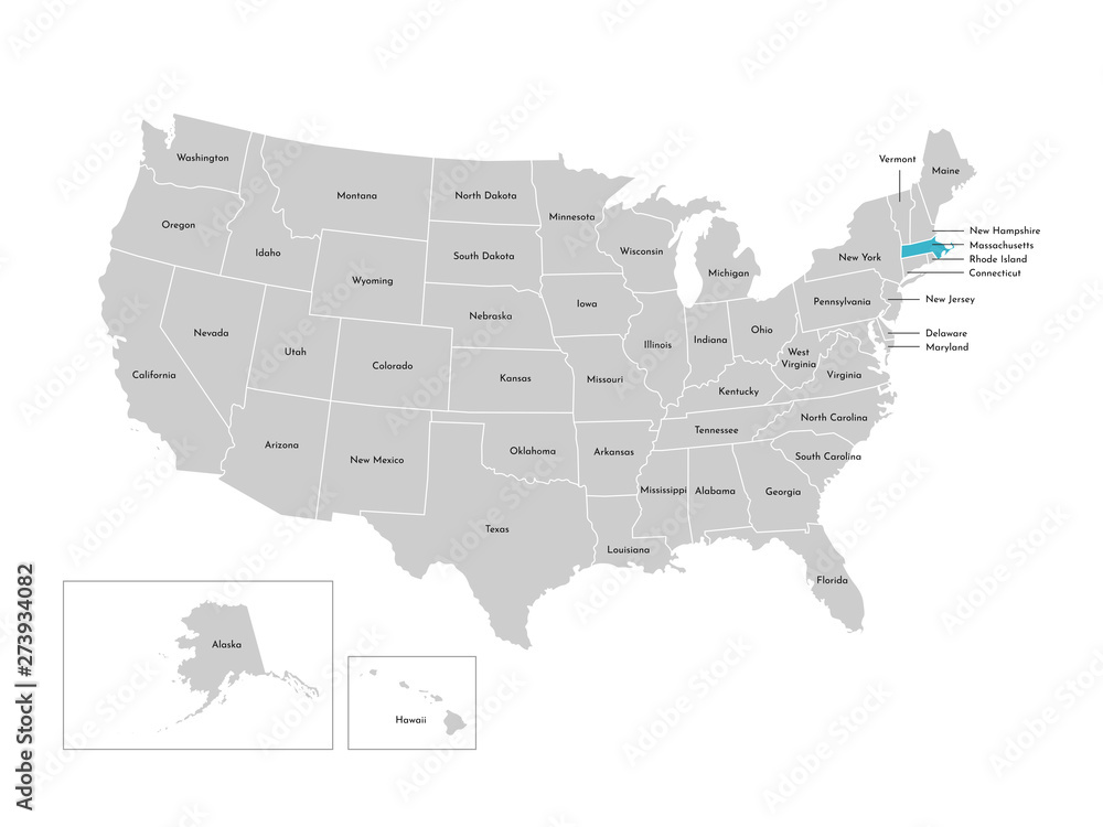 Vector isolated illustration of simplified administrative map of the ...