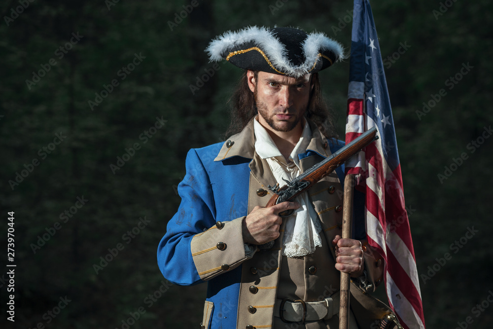 Foto Stock Man dressed as soldier of War of Independence United States ...