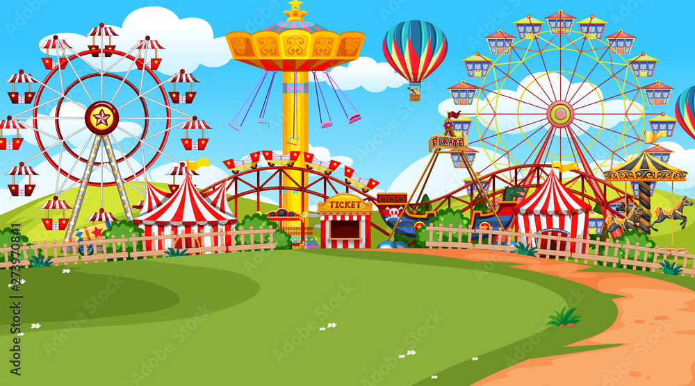 A scene of funfair Stock Vector | Adobe Stock