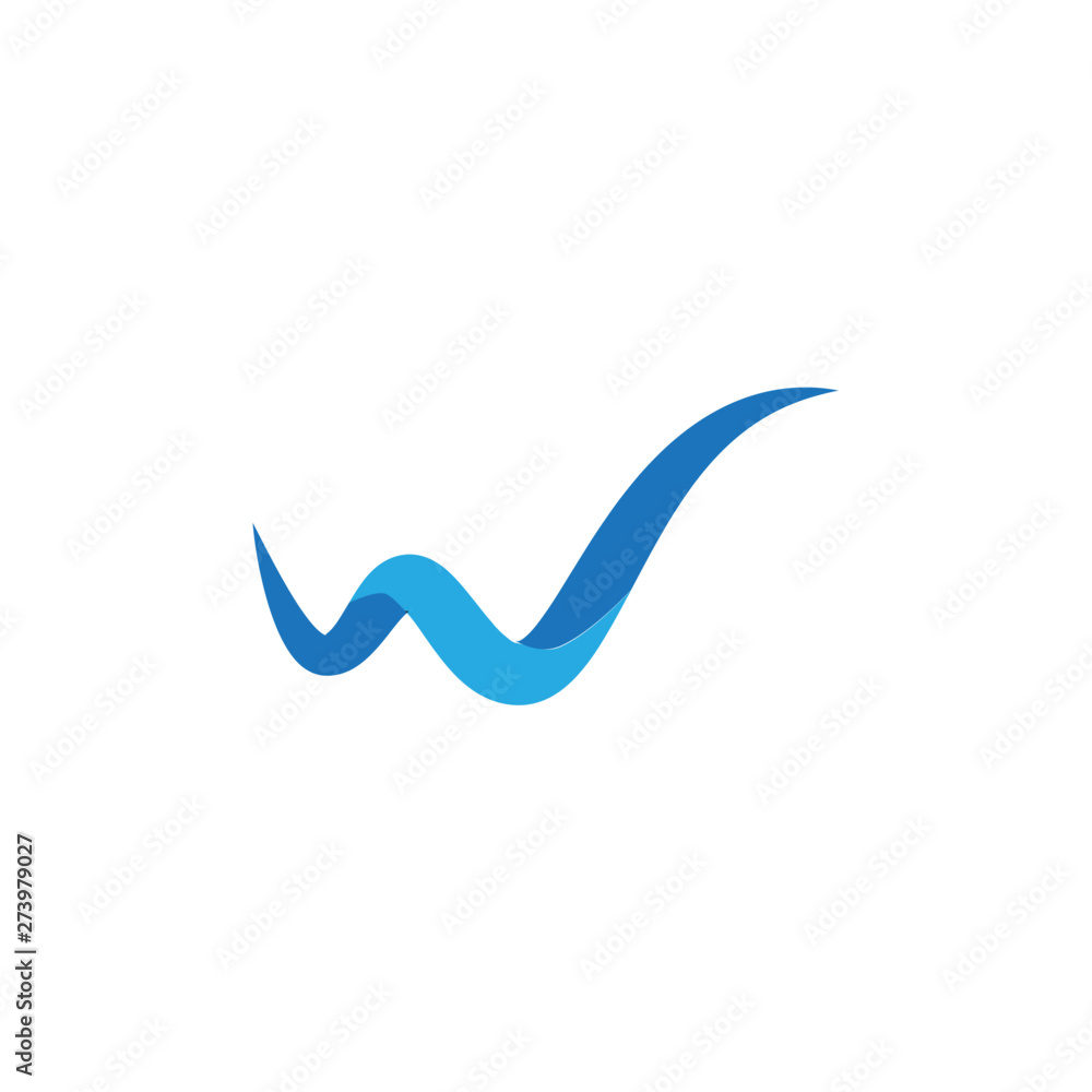 initial letter W shaped wave signal Stock Vector | Adobe Stock