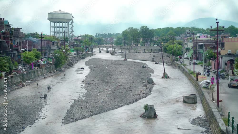 A polluted River.Polluted Indian River.Save water, Save Rivers.Clean ...