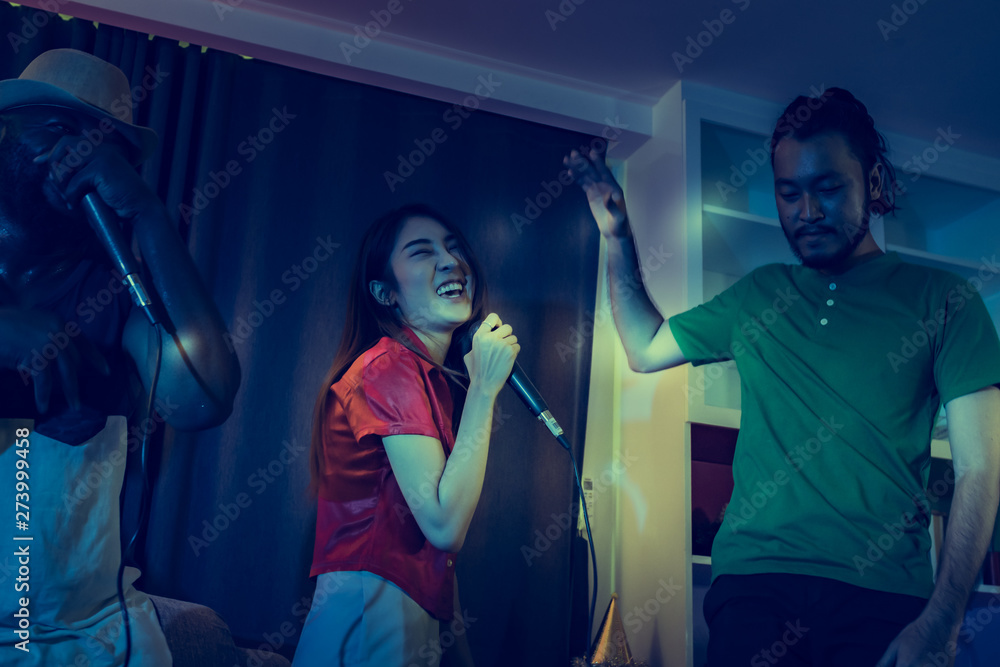 movement of group people in party mood leisure and lifestyle with ...
