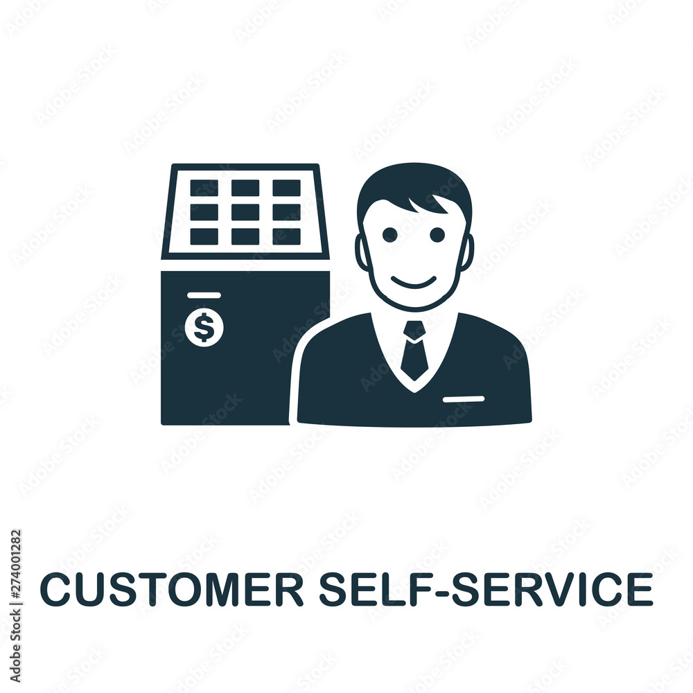 Customer Self-Service vector icon symbol. Creative sign from icons ...