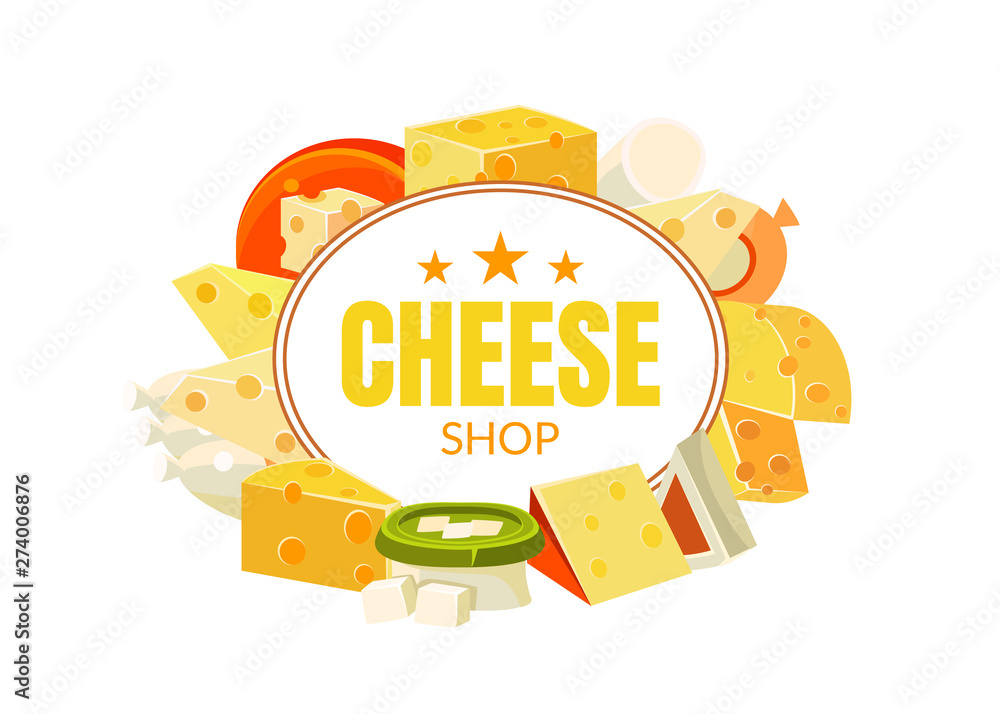 Cheese Shop Banner Template, Natural Organic Dairy Products ...