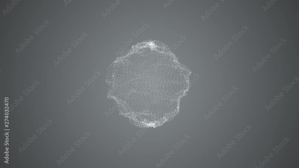 Abstract computer generated geometrical animation, amorphous shape from ...