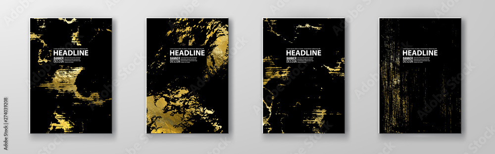 Vector Black and Gold Design Templates set Stock Vector | Adobe Stock