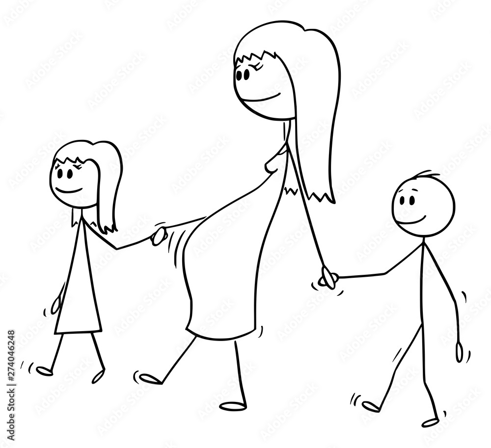 Cartoon Little Girl Stick Figure