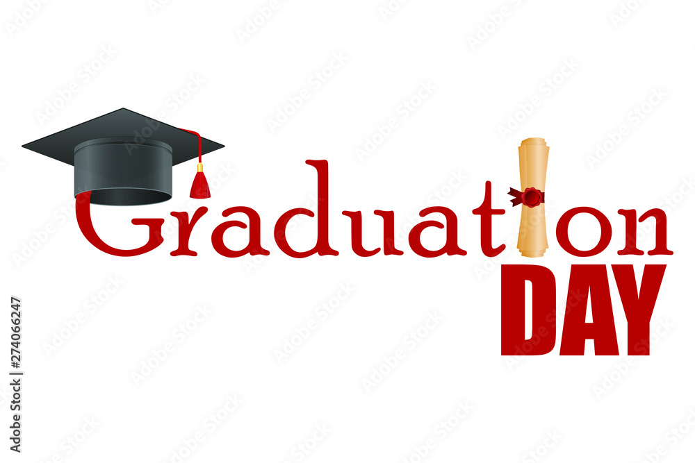 Graduation day vector illustration isolated on white background Stock ...