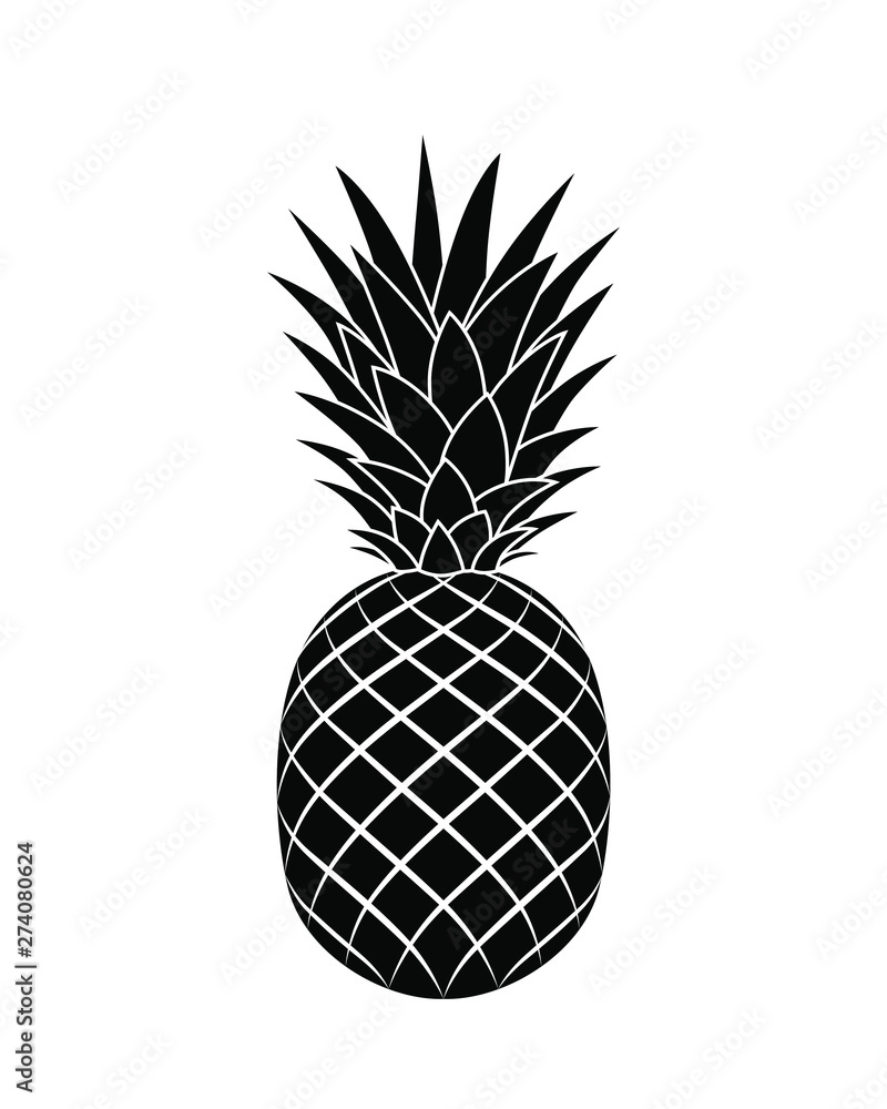 Pineapple graphic icon. Tropical fruit symbol. Pineapple sign isolated ...