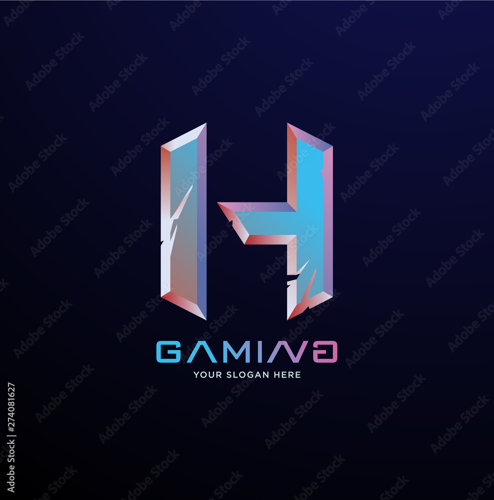 Initial letter H gaming esports style logo template Stock Vector ...