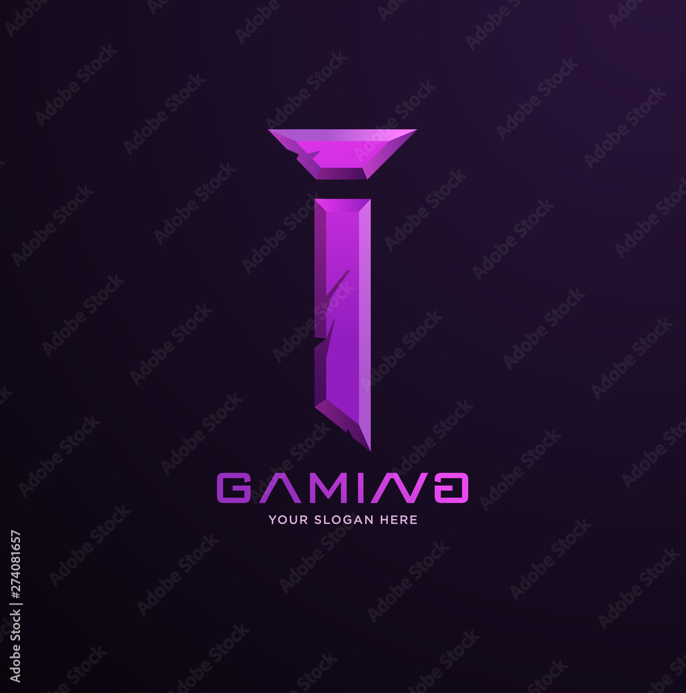 Initial letter I gaming esports style logo template Stock Vector ...