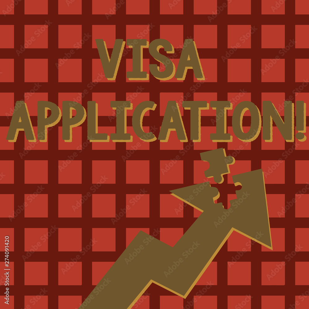 Writing note showing Visa Application. Business concept for conditional ...