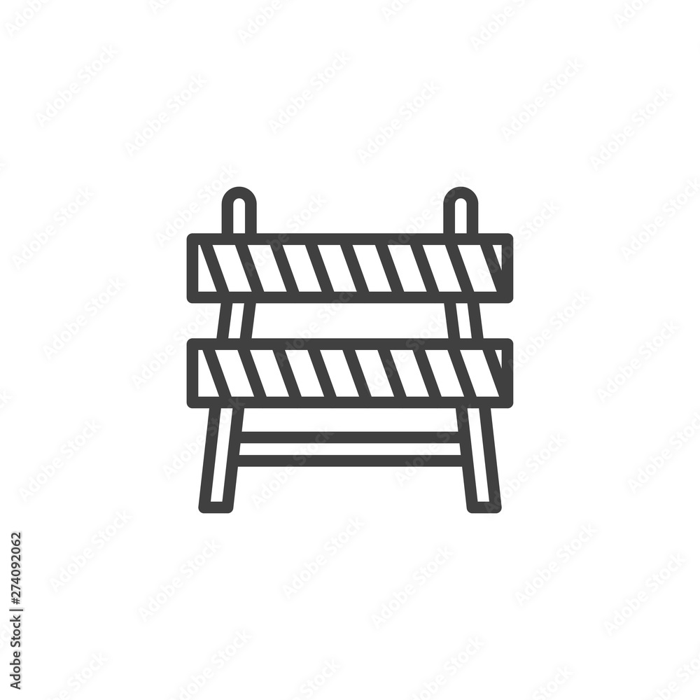 Construction barrier line icon. Barricade linear style sign for mobile ...