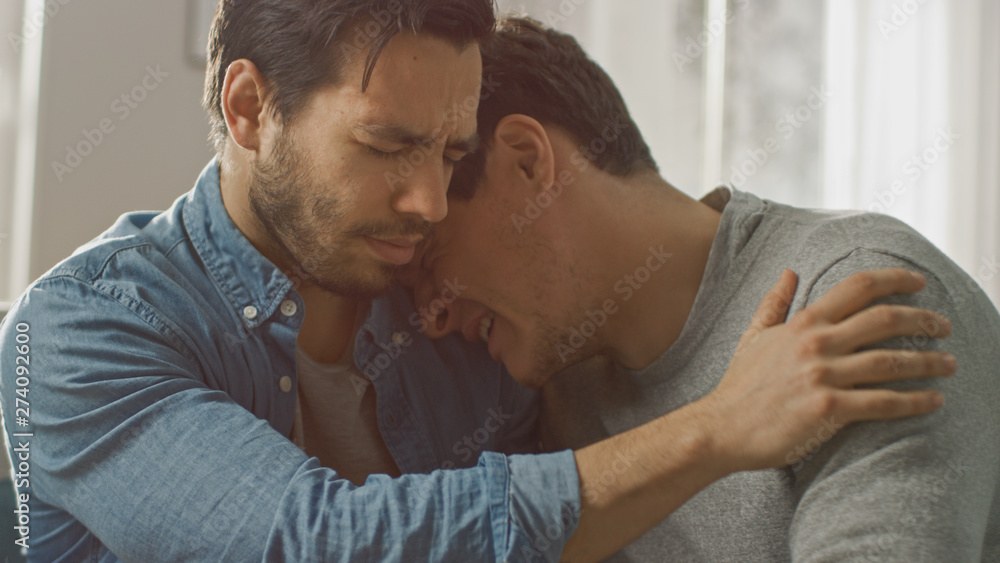 Sad Queer Drama Concept. Boyfriend is Unhappy and Depressed About ...