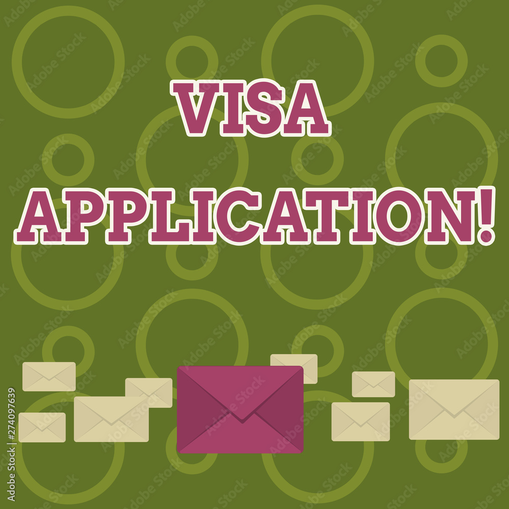 Word writing text Visa Application. Business photo showcasing ...