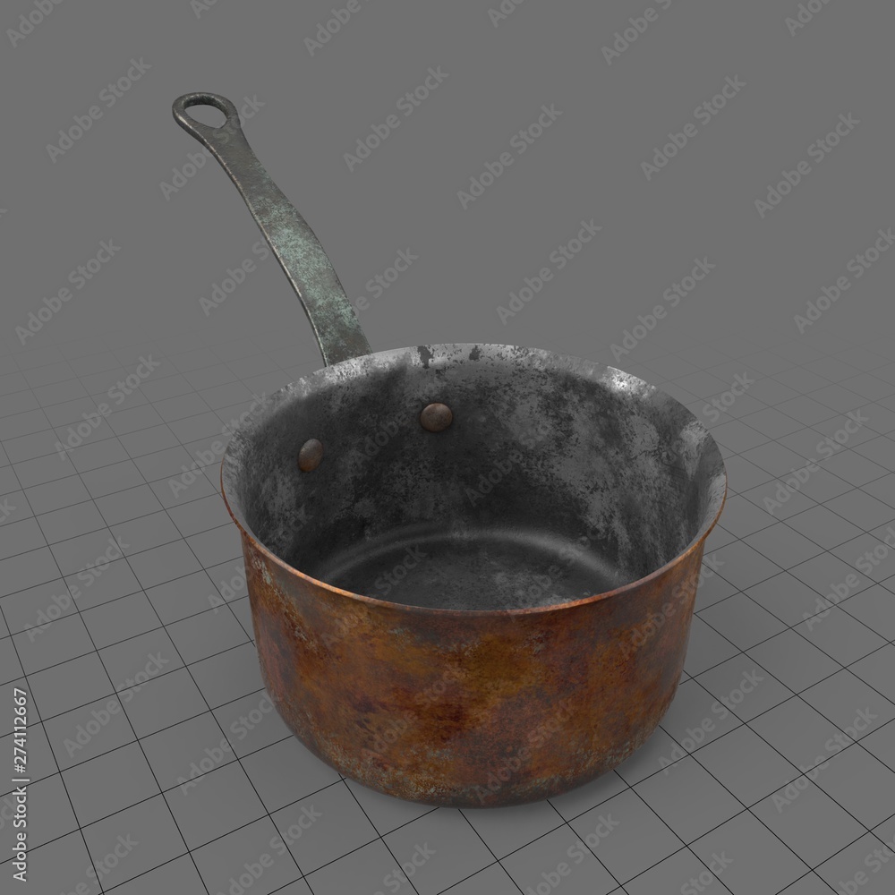 Rusty saucepan Stock 3D asset | Adobe Stock