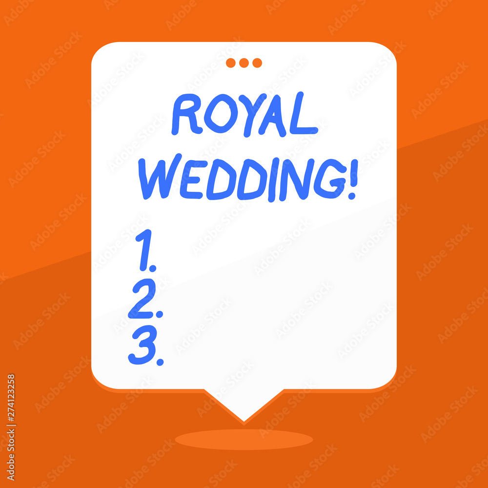 Handwriting text writing Royal Wedding. Conceptual photo marriage ...
