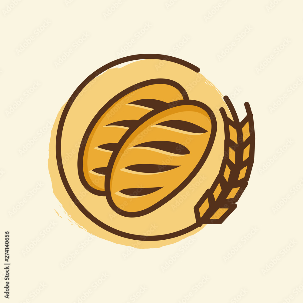 Wheat Circle Bread Logo Designbread Logo Stock Vector, 47% OFF