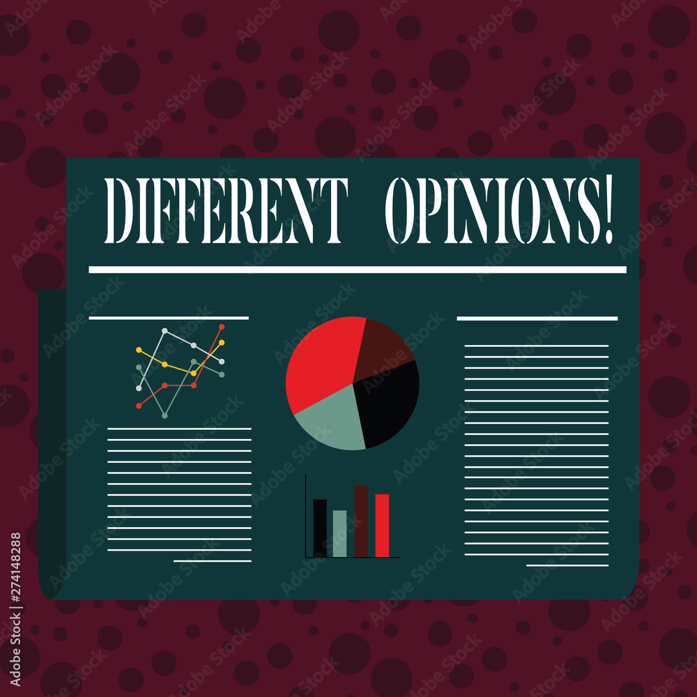 Word writing text Different Opinions. Business photo showcasing a ...