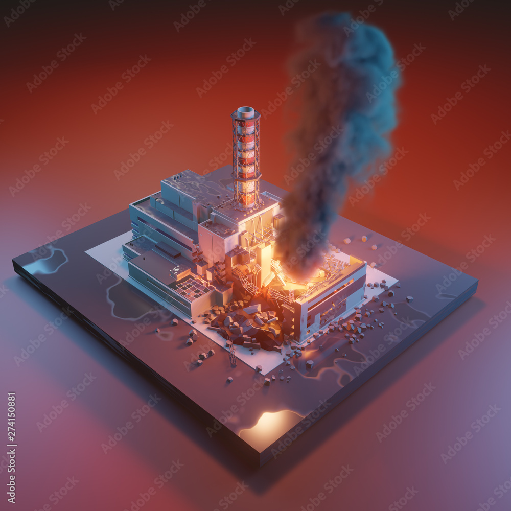 Chernobyl nuclear power plant. Chernobyl disaster catastrophe, nuclear ...