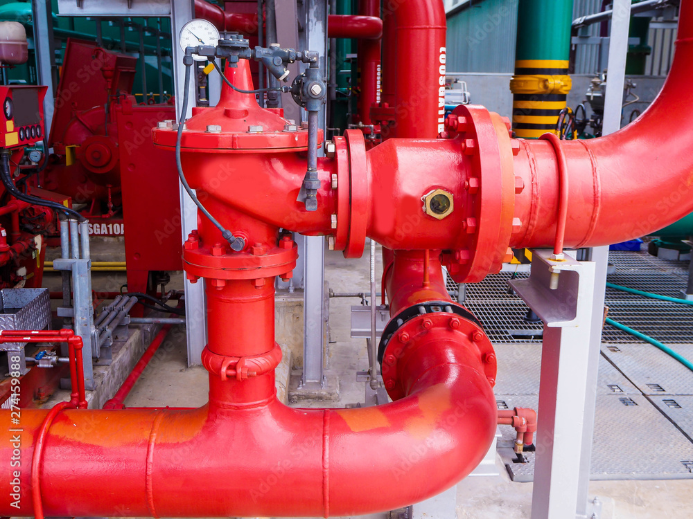 Pipe of Firefighting systems in industrial zone which picture was taken ...