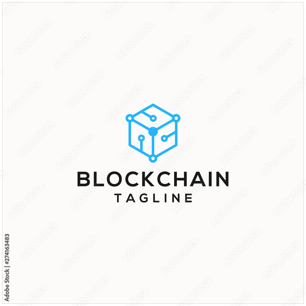 blockchain technology hexagon logo icon illustration vector graphic ...