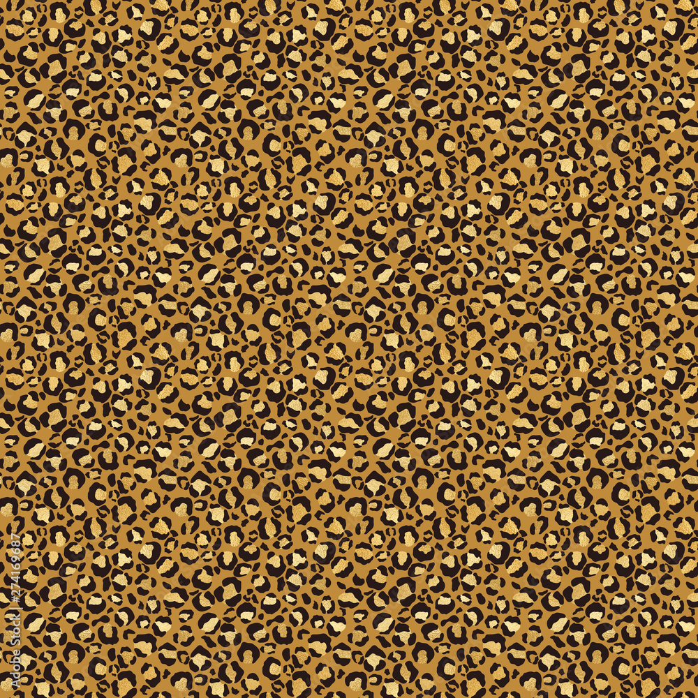 Gold Leopard Print Seamless Pattern - Gold leopard spots on jewel tone ...