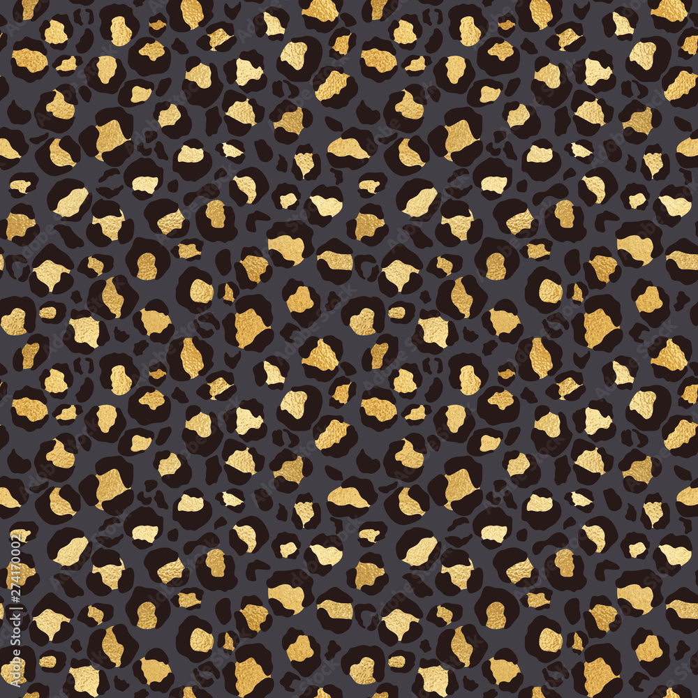 Gold Leopard Print Seamless Pattern - Gold leopard spots on earthy ...