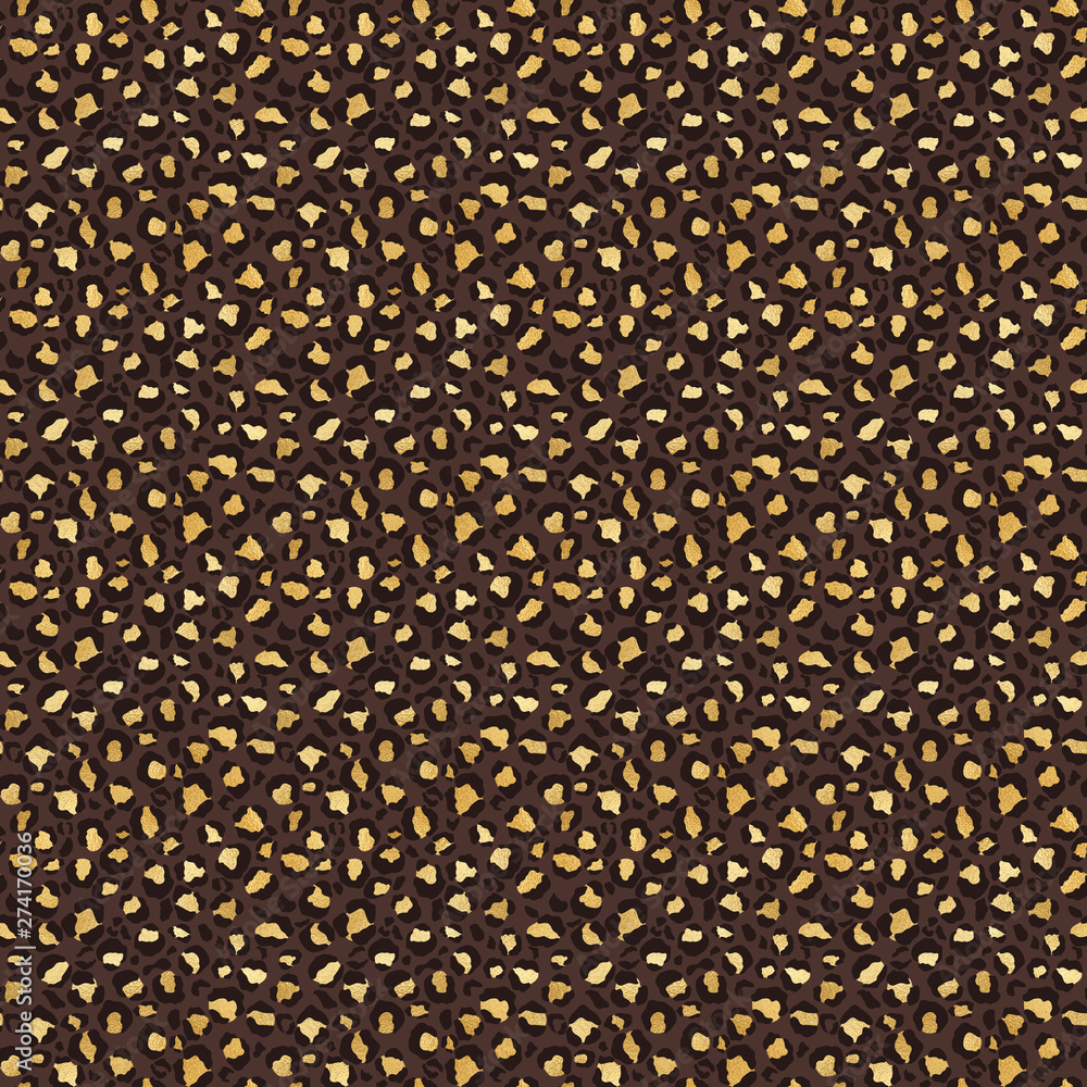 Gold Leopard Print Seamless Pattern - Gold leopard spots on earthy ...