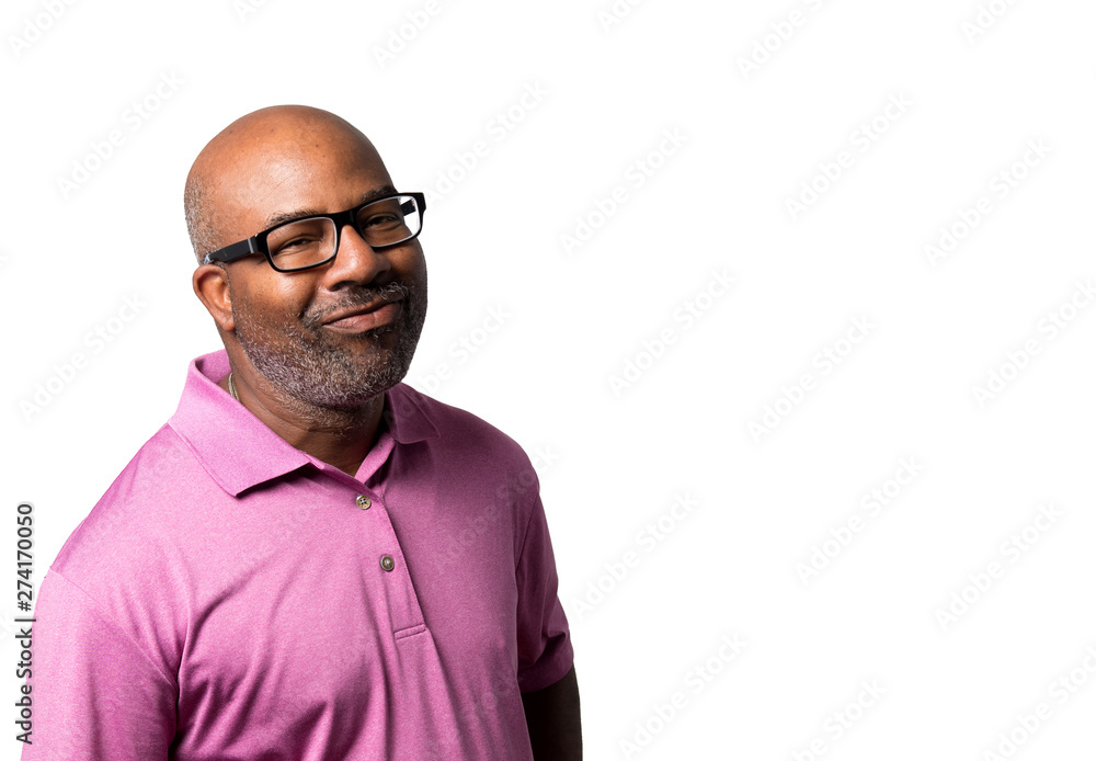 Portrait of a Cheerful smiling and smirking African American with ...
